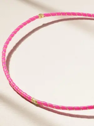 Yvonne Léon 9-karat Gold, Diamond And Enamel Necklace