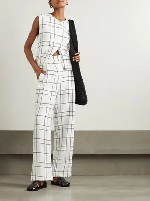 Faithfull The Brand Duomo Checked Linen Pants