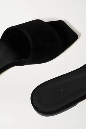 AeydĒ Anna Suede Slides - Black