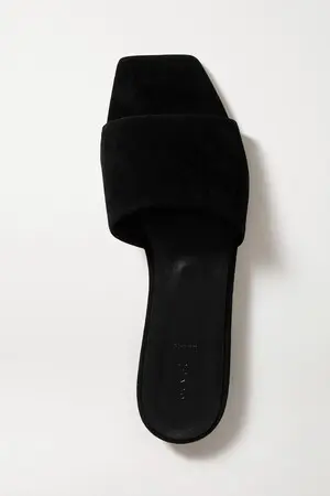 AeydĒ Anna Suede Slides - Black