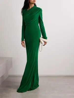 FFORME Joy Pleated Draped Jersey Maxi Dress