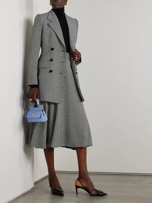 Dolce & Gabbana Double-breasted Houndstooth Wool-blend Blazer