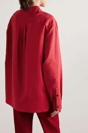 Veronica De Piante Wool And Silk-blend Shirt