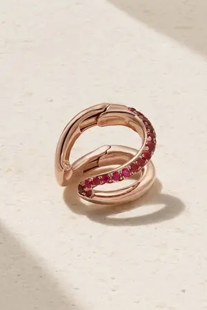 GEMELLA JEWELS Intertwin Ruby Ear Cuff - Gold