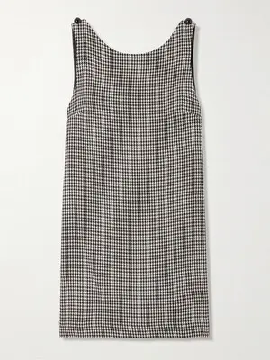 Dolce & Gabbana Open-back Houndstooth Wool-blend Mini Dress
