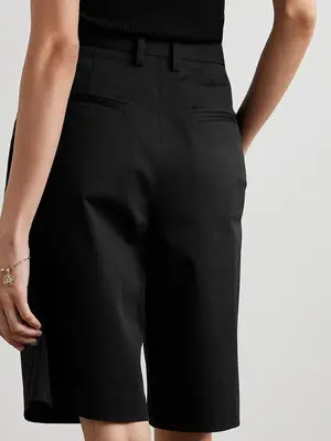 Matteau Pleated Organic Cotton-blend Twill Shorts