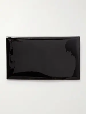 Saint Laurent Uptown Patent-leather Pouch - Black