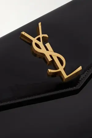 Saint Laurent Uptown Patent-leather Pouch - Black