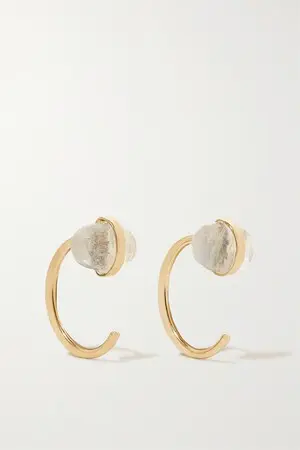 MELISSA JOY MANNING 14-karat Recycled Moonstone Hoop Earrings - Gold