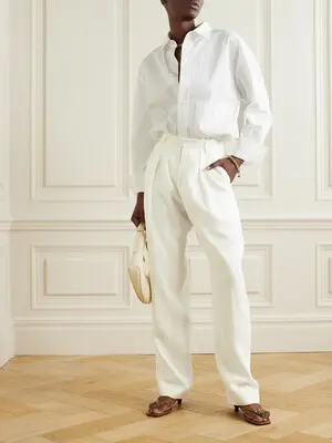 Mara Hoffman Marella Pleated Hemp Straight-leg Trousers