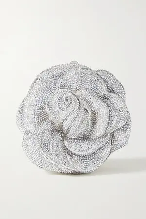 Judith Leiber Rose Desiree Clutch - Silver