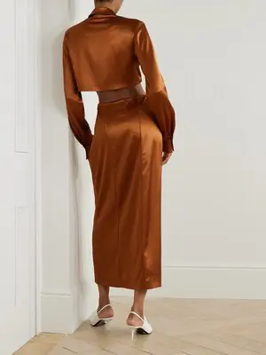 Galvan Hock Twist-front Cutout Maxi Dress