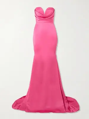 Alex Perry Strapless Draped Gown