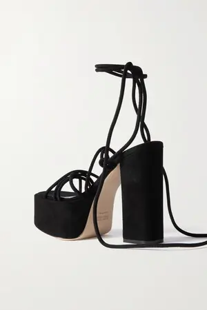 Paris Texas Malena 130 Suede Platform Sandals - Black