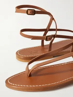 K.JACQUES Abako Leather Sandals - Brown
