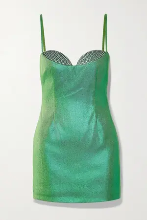 AREA Crystal-embellished Mini Dress