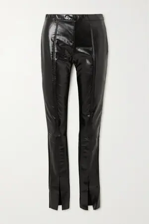 Rick Owens Coated Cotton-blend Skinny Pants