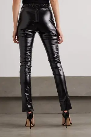 Rick Owens Coated Cotton-blend Skinny Pants