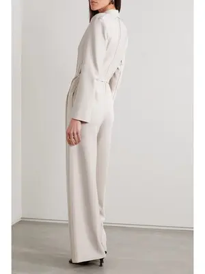 Norma Kamali Belted Pleated Jumpsuit