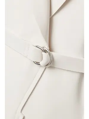 Norma Kamali Belted Pleated Jumpsuit