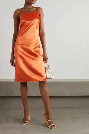Loewe Silk-paneled Satin Slip Dress