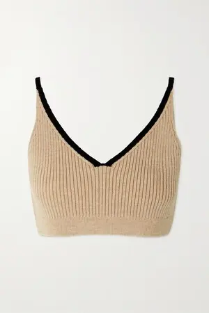 Loewe Ribbed Wool Bralette - Neutrals