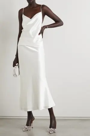 Galvan Valletta Satin Midi Skirt
