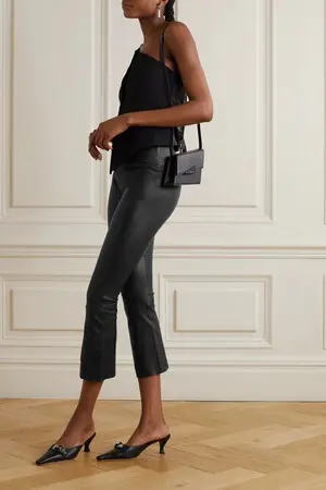 Sprwmn Cropped Leather Leggings