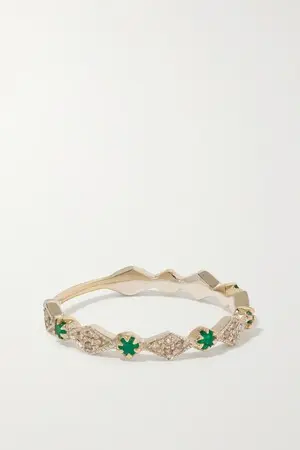 Pascale Monvoisin Ava N°1 9-karat And Sterling Silver Ring With Emerald And Diamond - Gold