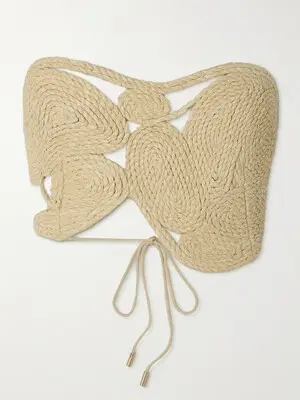 Cult Gaia Ase Strapless Raffia Top - Neutrals
