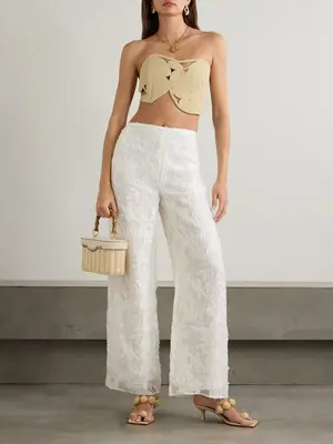 Cult Gaia Ase Strapless Raffia Top