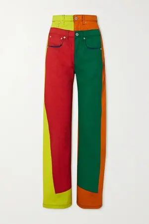 Loewe Patchwork High-rise Wide-leg Jeans