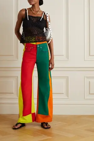 Loewe Patchwork High-rise Wide-leg Jeans