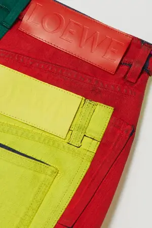 Loewe Patchwork High-rise Wide-leg Jeans