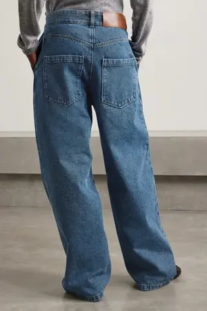 Loewe Anagram Appliquéd High-rise Wide-leg Jeans
