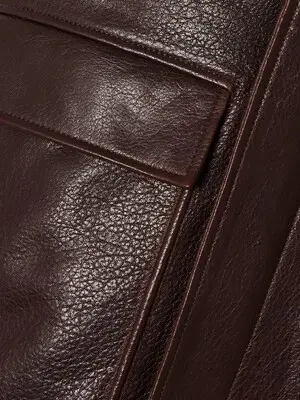 Nour Hammour Drey Textured-leather Jacket - Brown