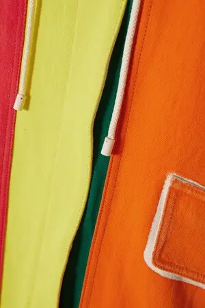 Loewe Hooded Color-block Coated-denim Parka