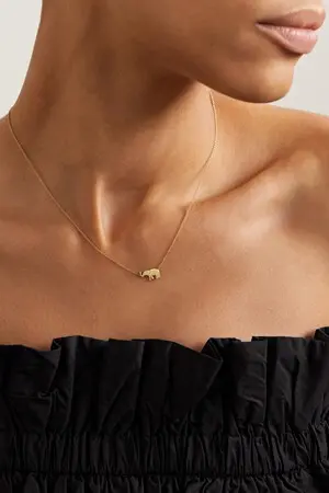 JENNIFER MEYER Mini Elephant 18-karat Diamond Necklace