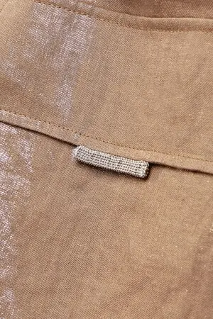 Brunello Cucinelli Metallic Linen-twill Playsuit