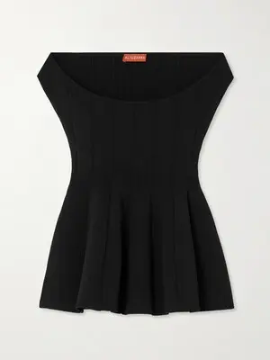 Altuzarra Simone Off-the-shoulder Ribbed-knit Peplum Top