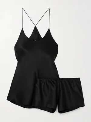 Olivia Von Halle Bella Silk-satin Pajama Set - Black