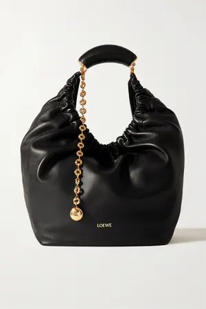 Loewe Squeeze Medium Leather Shoulder Bag - Black