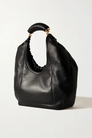 Loewe Squeeze Medium Leather Shoulder Bag - Black
