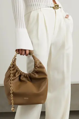 Loewe Squeeze Small Leather Shoulder Bag - Brown