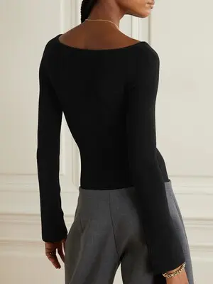 Galvan Gaia Ribbed-knit Bodysuit