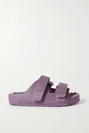BIRKENSTOCK Tekla Uji Shearling-lined Suede Sandals - Purple