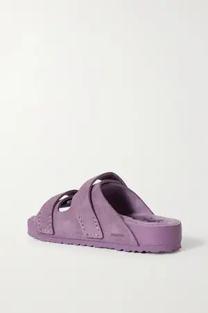 BIRKENSTOCK Tekla Uji Shearling-lined Suede Sandals - Purple