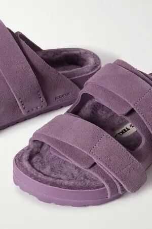 BIRKENSTOCK Tekla Uji Shearling-lined Suede Sandals - Purple