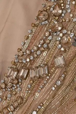Jenny Packham Lotus Cape-effect Embellished Sequined Tulle Gown