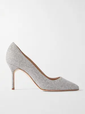 Manolo Blahnik Bb 90 Wool Pumps - Gray